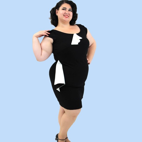 RockSteady | Dresses | Emily Dress Plus Size Pin Up Dress Black White ...